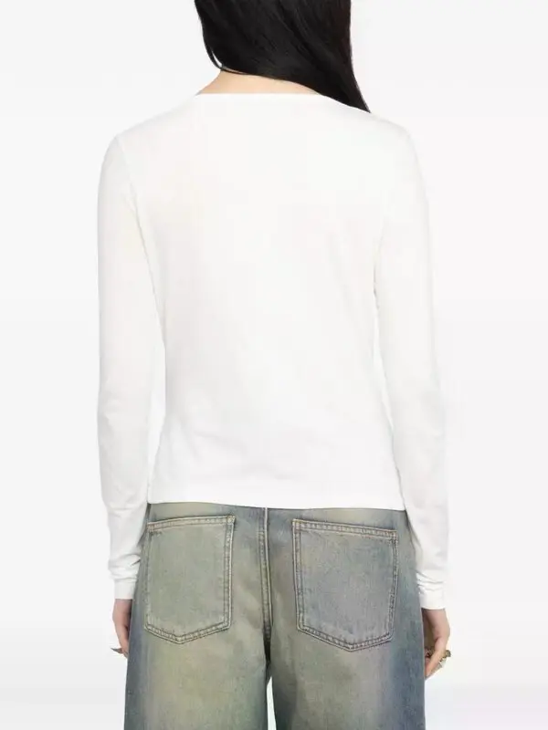 Zadig&Voltaire Long-sleeved T-shirt With Cut-out Detail - White