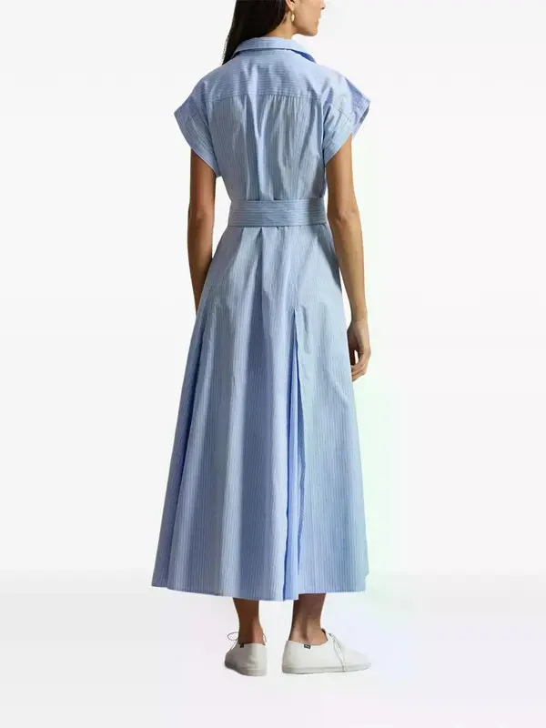 Polo Ralph Lauren Midi Striped A-line Shirt Dress