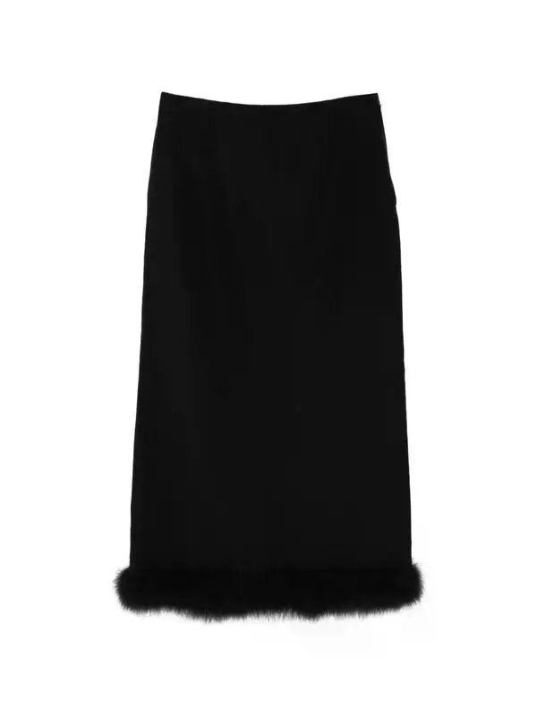 Moschino Feather-trim Maxi Skirt