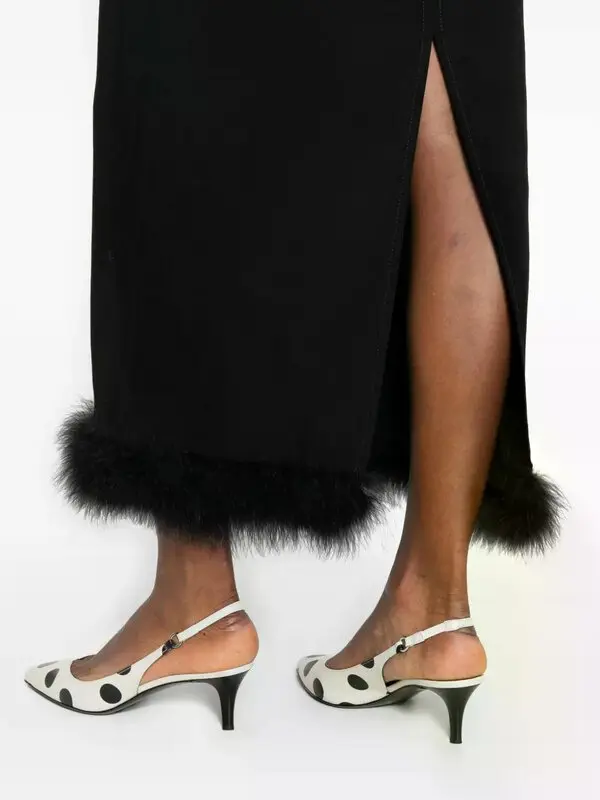 Moschino Feather-trim Maxi Skirt
