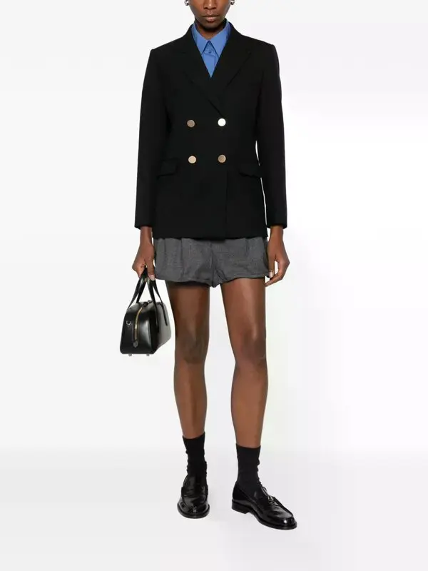 Sandro Double-breasted Wool Blazer - Black