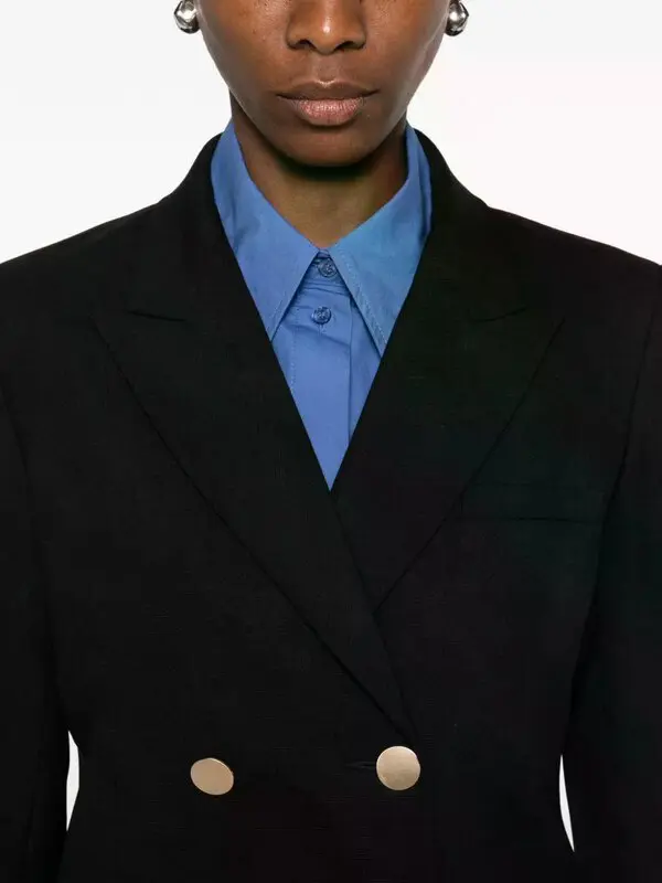 Sandro Double-breasted Wool Blazer - Black
