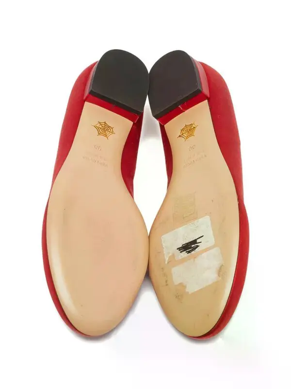 CHARLOTTE OLYMPIA Kitty-embroidered Ballerina Flats