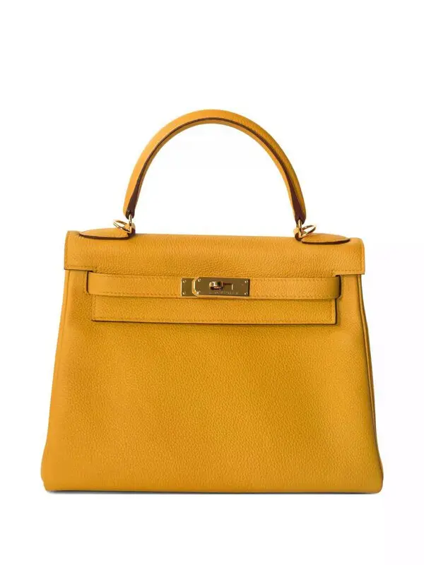 Hermès Kelly 28 Retourne Togo Leather Tote - Yellow
