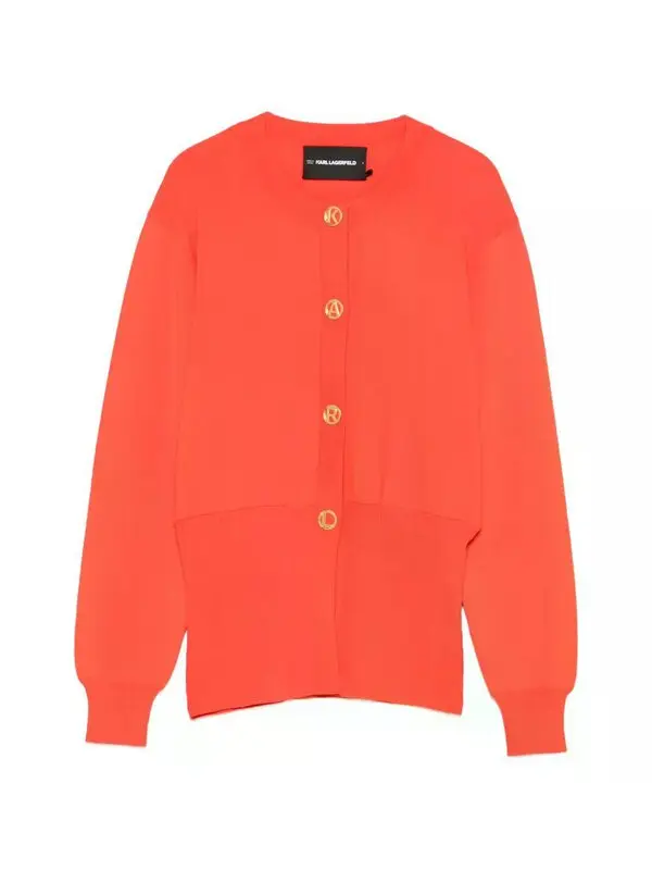 Karl Lagerfeld Logo-button Cardigan - Orange