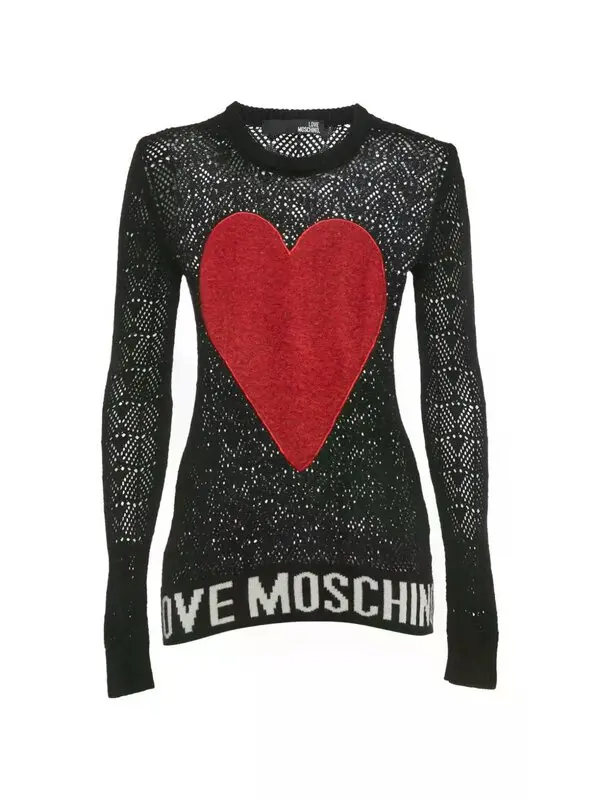 Moschino Patterned Heart-patch Sweater