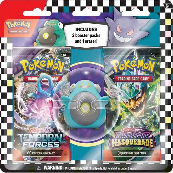 POKEMON Pokèmon Scarlet & Violet Temporal Forces Back To School Eraser Bellibolt Blister Pack Trading Card - Multicolor