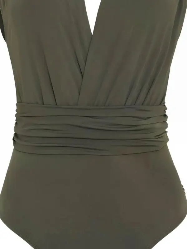 BRIGITTE Draped V-neck One-piece Swimsuit