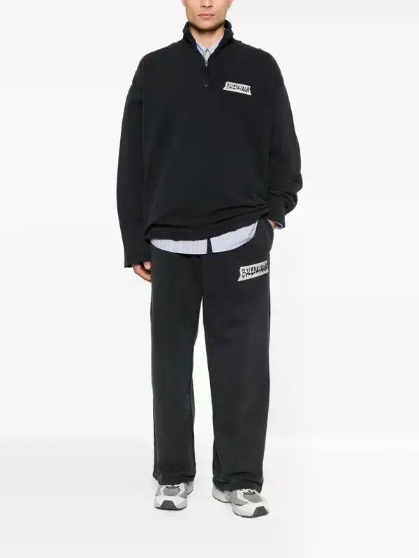 Balenciaga Masking-tape Track Pants - Black