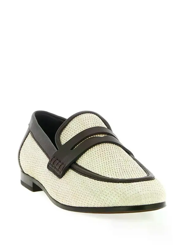 Brunello Cucinelli Woven Two-tone Loafers - Neutrals