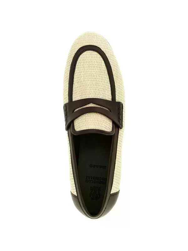 Brunello Cucinelli Woven Two-tone Loafers - Neutrals