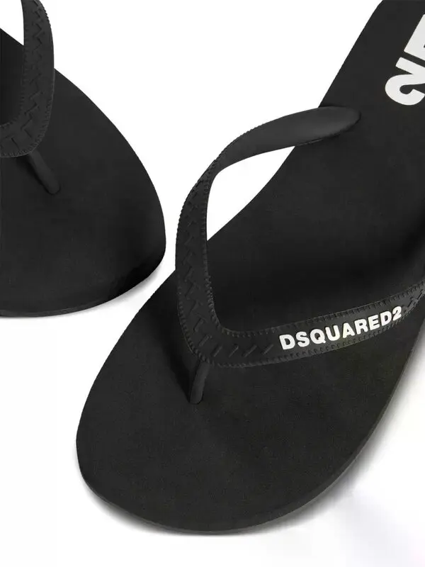 Dsquared2 Thong Strap Flip Flops - Black