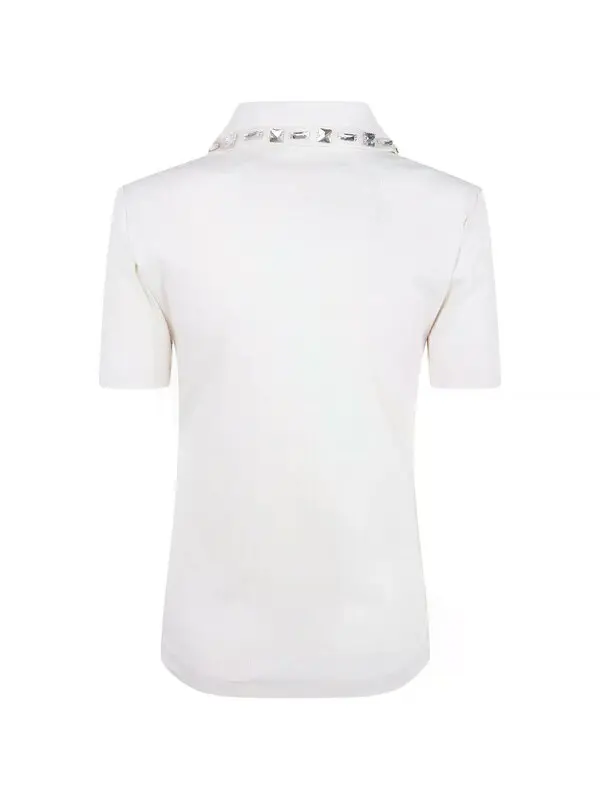Fabiana Filippi Embellished Collar Polo Top - Neutrals