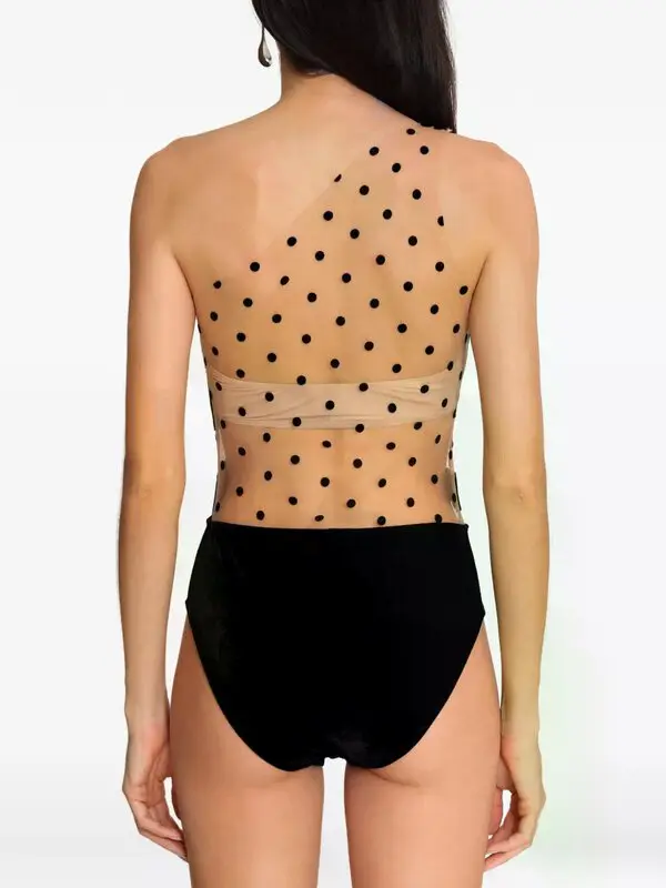 BRIGITTE Polka-dot One-shoulder Swimsuit