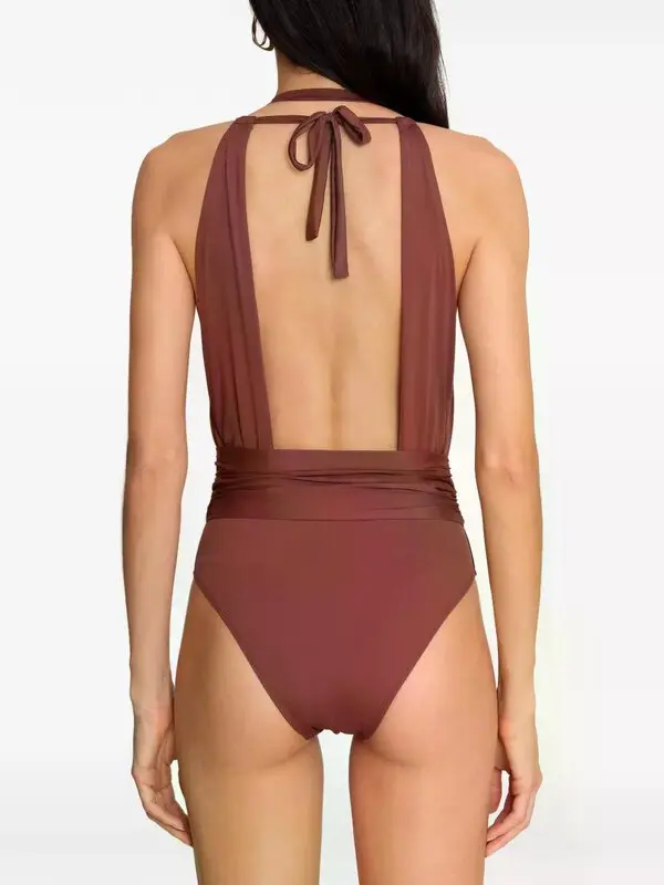 BRIGITTE Belted V-neck One Piece Swimsuit