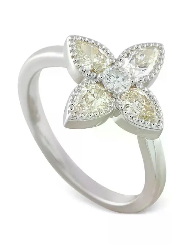 LB EXCLUSIVE Floral-motif Diamond Ring - Silver