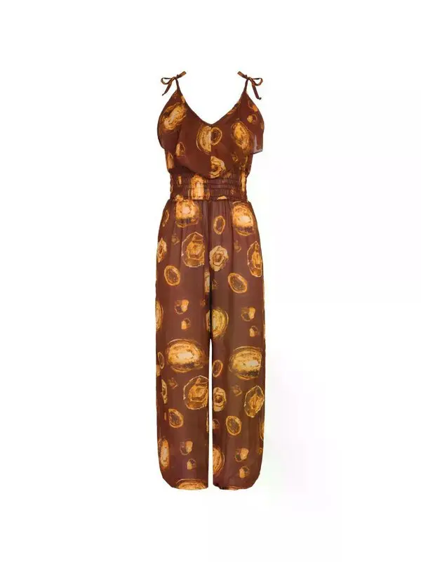 BRIGITTE Anne V-neck Jumpsuit - Brown