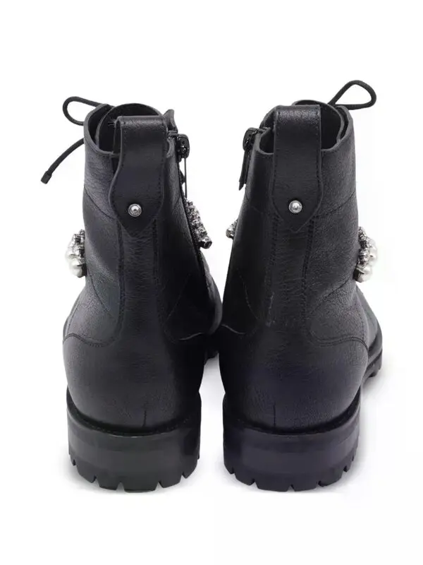 JIMMY CHOO Crystal-embellished Lace-up Boots
