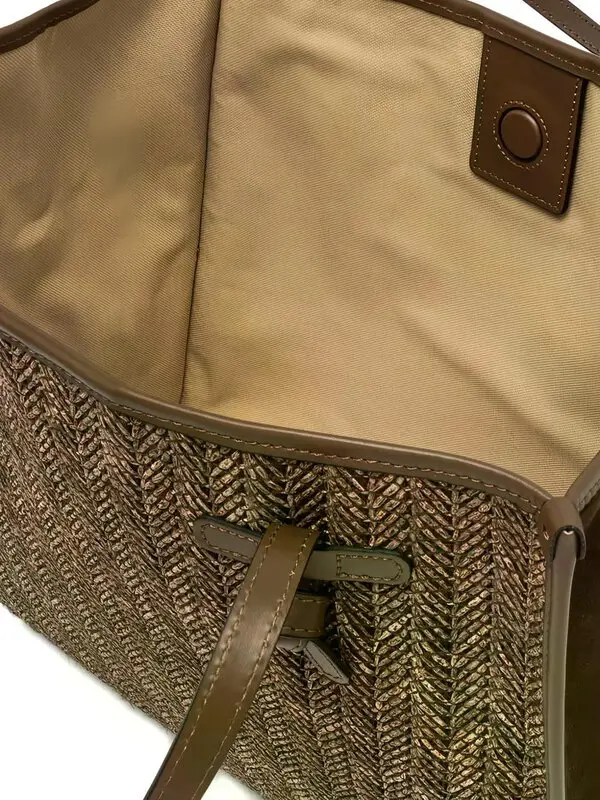GIANNI CHIARINI Marcella Woven-effect Tote Bag - Brown