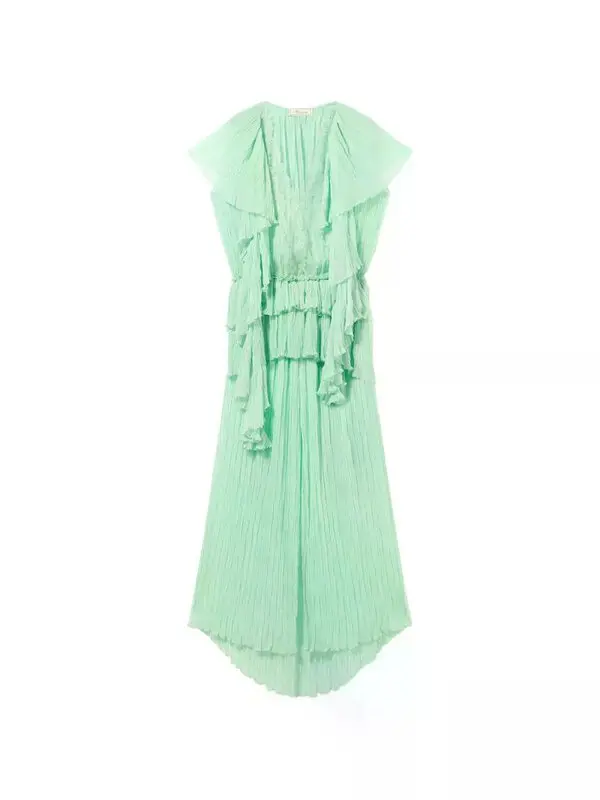 Blumarine Ruffled Pleated Dress