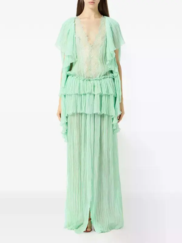Blumarine Ruffled Pleated Dress