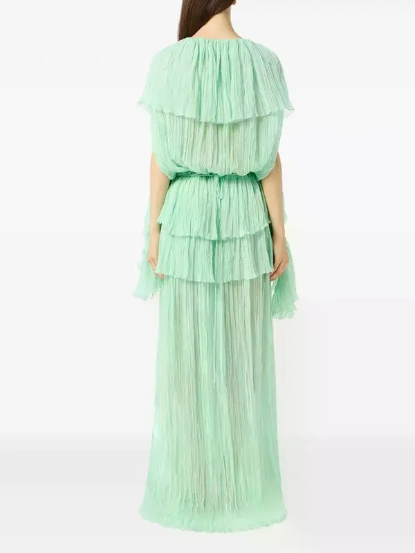 Blumarine Ruffled Pleated Dress