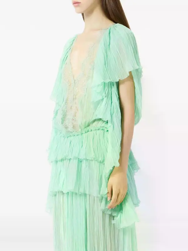 Blumarine Ruffled Pleated Dress