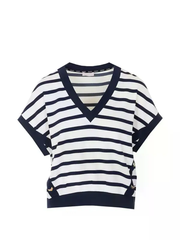Liu Jo Striped V-neck T-shirt