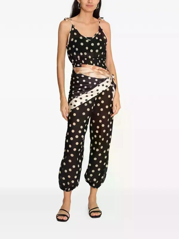 BRIGITTE Polka-dot Tie-strap Jumpsuit