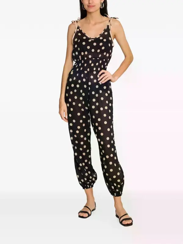 BRIGITTE Polka-dot Tie-strap Jumpsuit