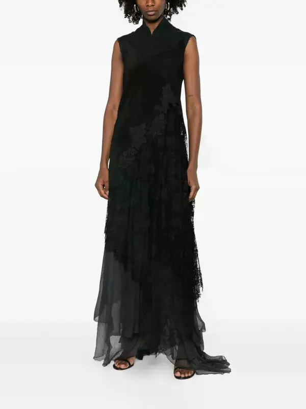 MARC LE BIHAN Lace-appliqué Asymmetric Dress