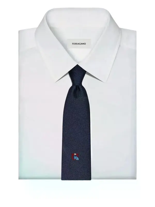 FERRAGAMO Logo Tie - Blue