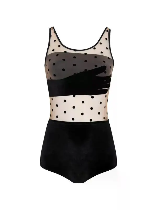 BRIGITTE Polka-dot Swimsuit - Black