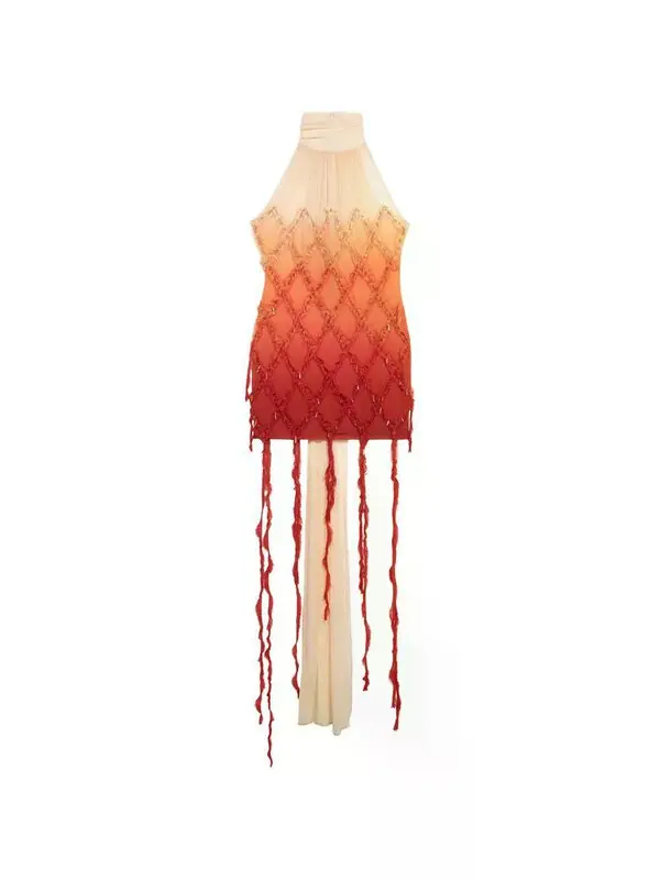 Blumarine Rhombus-embellished Halterneck Dress