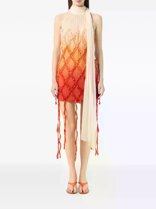 Blumarine Rhombus-embellished Halterneck Dress