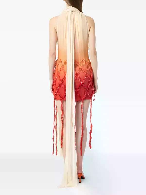 Blumarine Rhombus-embellished Halterneck Dress