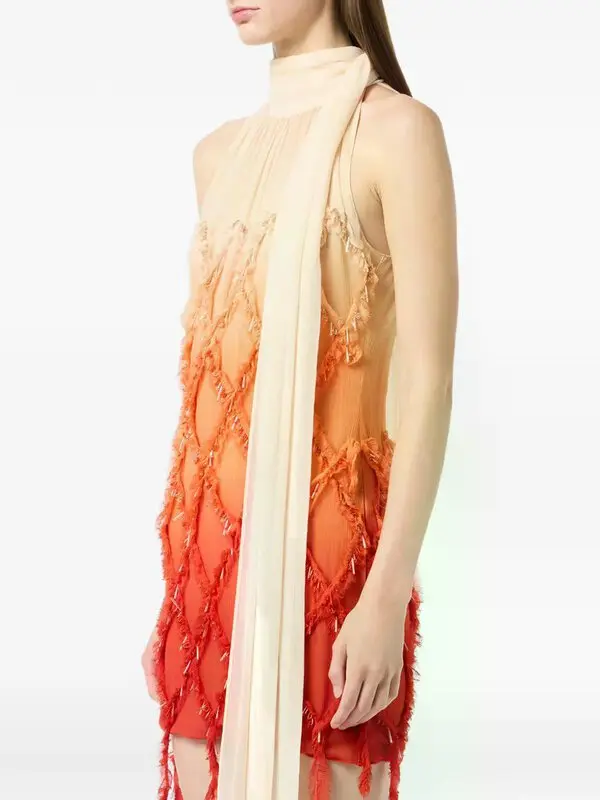 Blumarine Rhombus-embellished Halterneck Dress