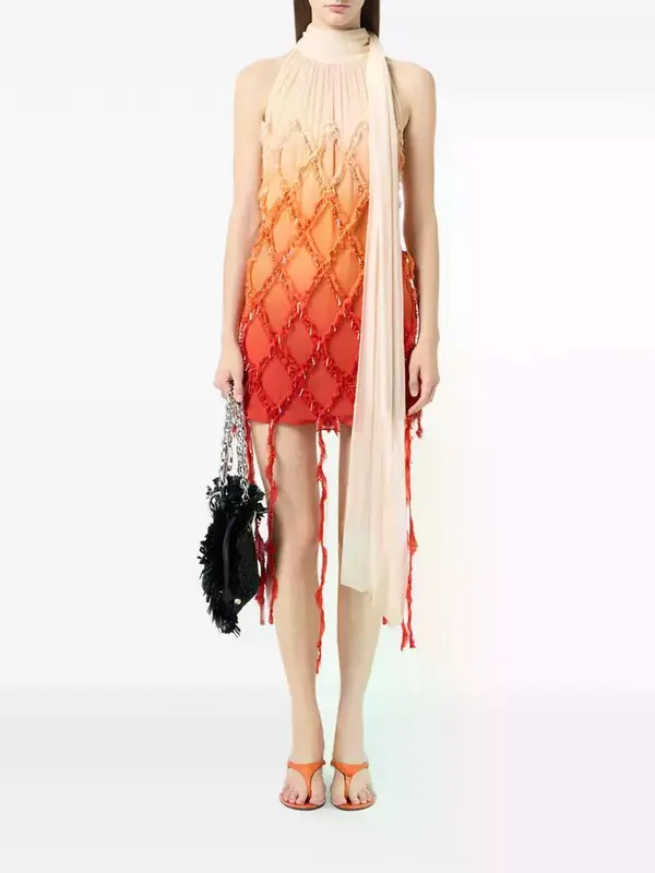 Blumarine Rhombus-embellished Halterneck Dress