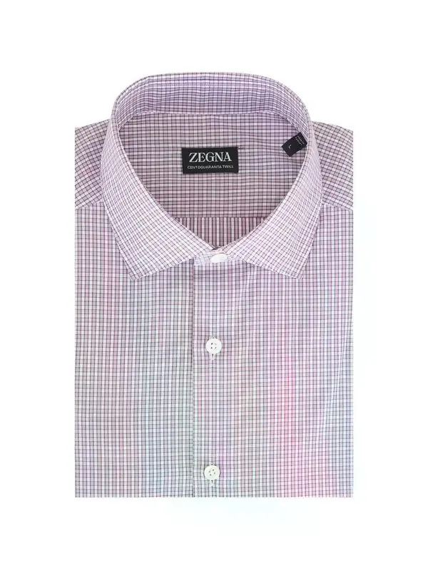 Zegna Checked Button Shirt - Pink