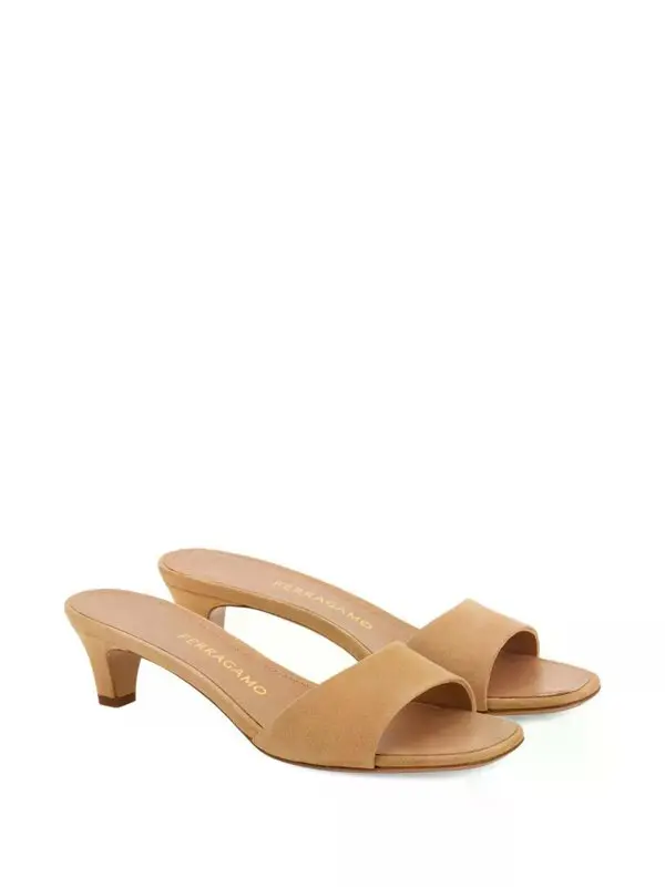 FERRAGAMO 40mm Toe Strap Heeled Sandals - Neutrals