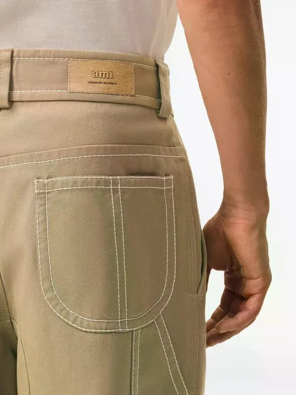 AMI Paris Cotton Worker Trousers - Neutrals