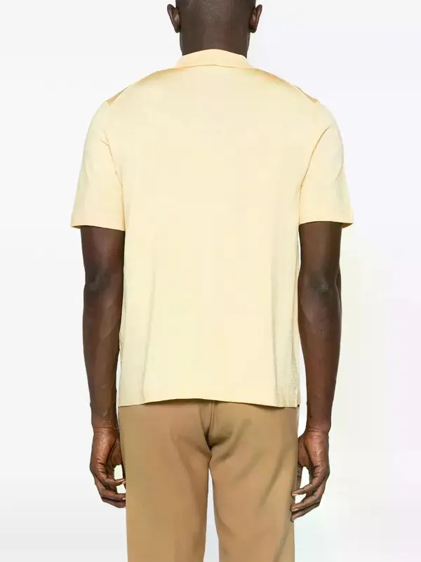 Sandro Knitted Polo Shirt With Zip Collar - Yellow