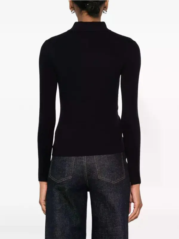 Maje Long-sleeve Knitted Polo Top