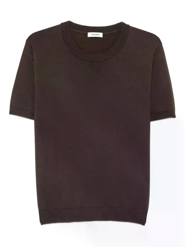 Sandro Short-sleeve Crew-neck T-shirt - Brown