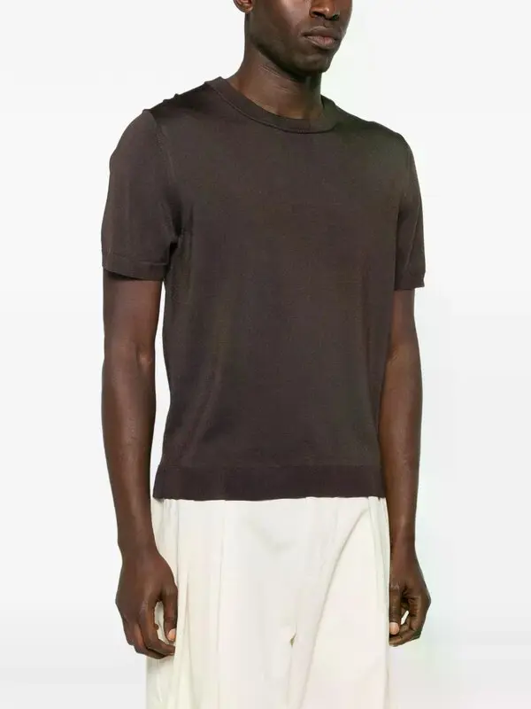 Sandro Short-sleeve Crew-neck T-shirt - Brown
