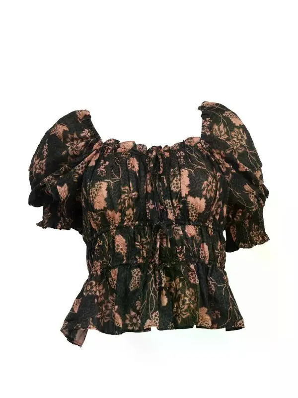 Ulla Johnson Gathered Printed Blouse