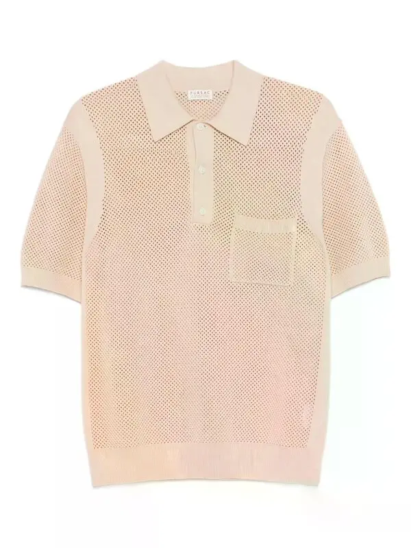 FURSAC Pocket Openwork Polo Shirt