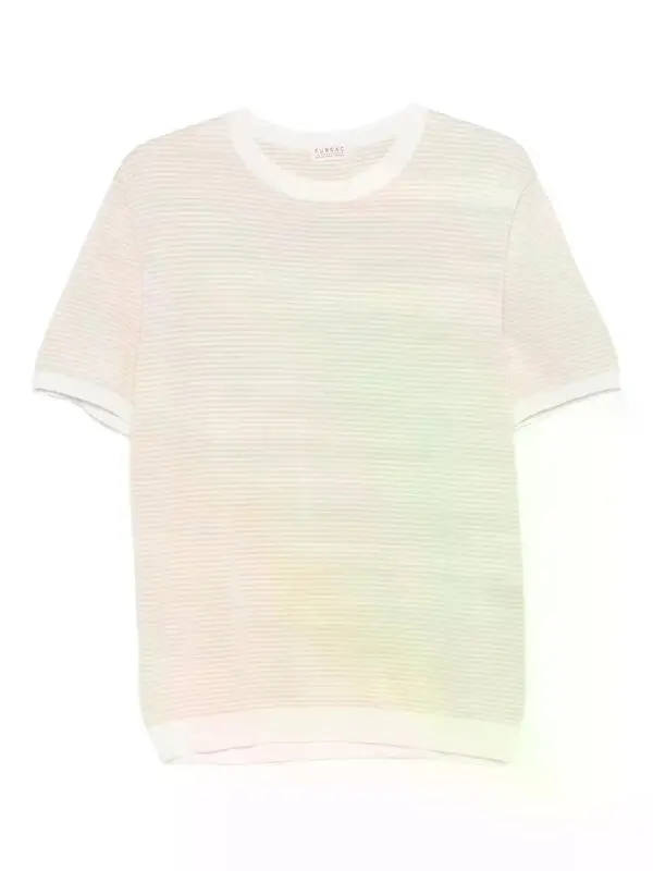 FURSAC Striped Cotton T-shirt - Neutrals
