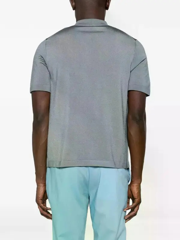 Sandro Knitted Polo With Zip Collar - Grey
