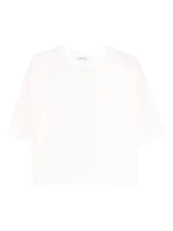 Sandro Logo-embroidered T-shirt